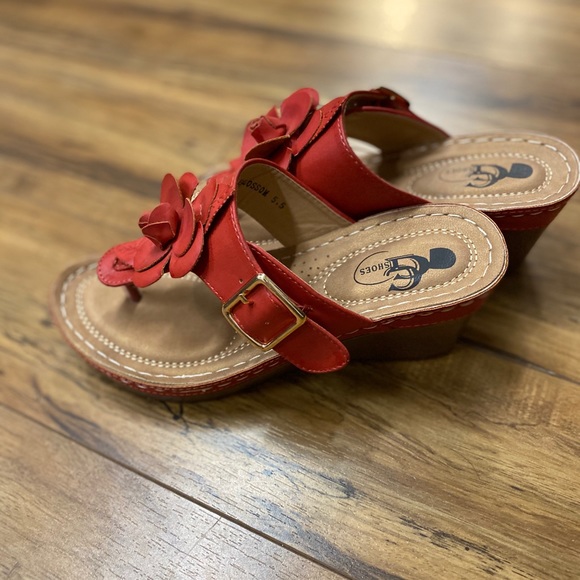 CG Shoes | Shoes | Cg Shoes Red Rose Sandals | Poshmark